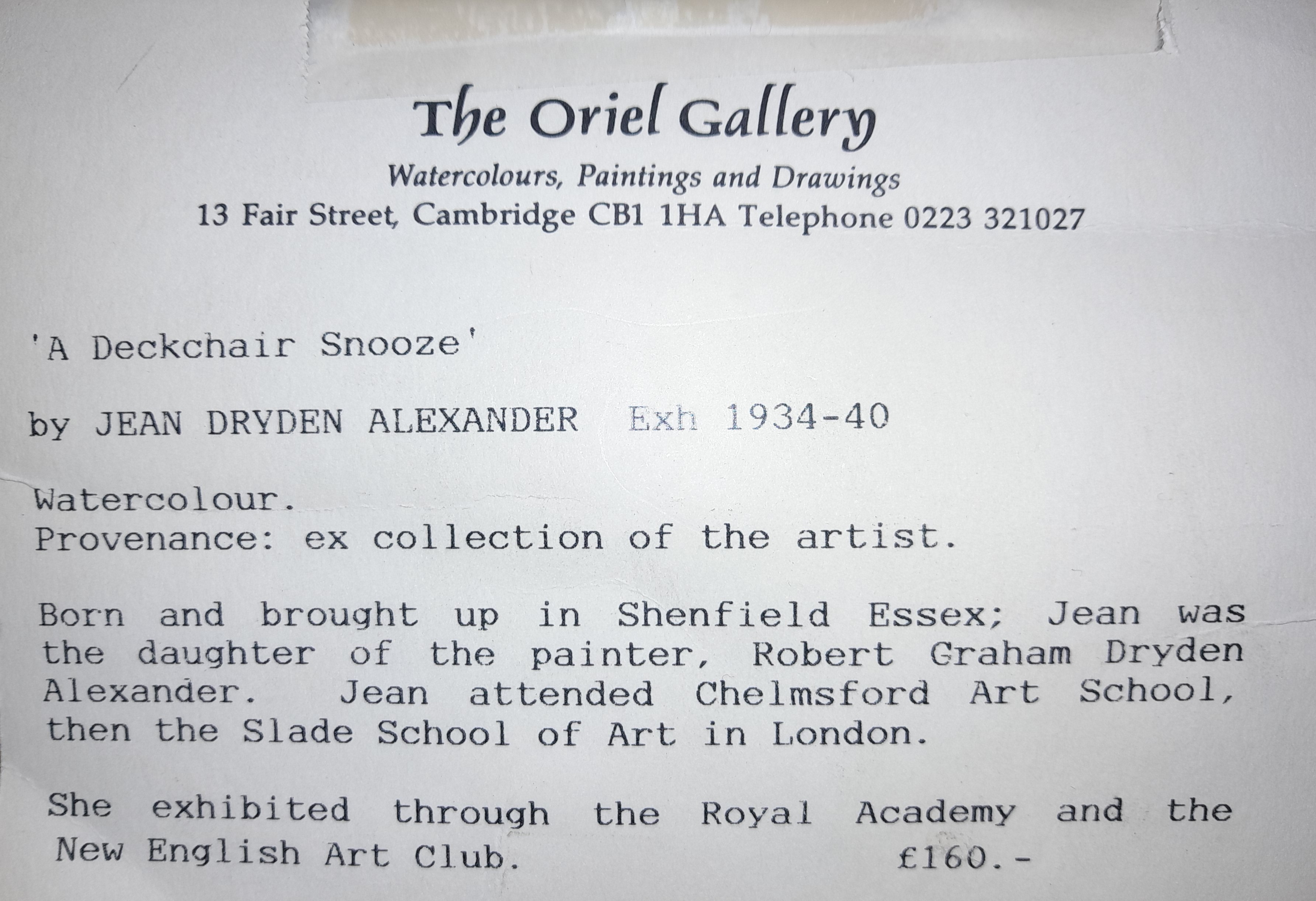 Jean Dryden Alexander artist | ronsartblog